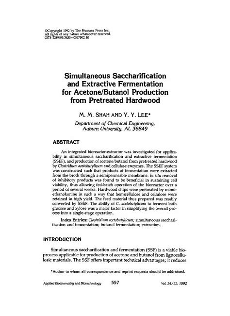 Pdf Simultaneous Saccharification And Extractive Fermentation For
