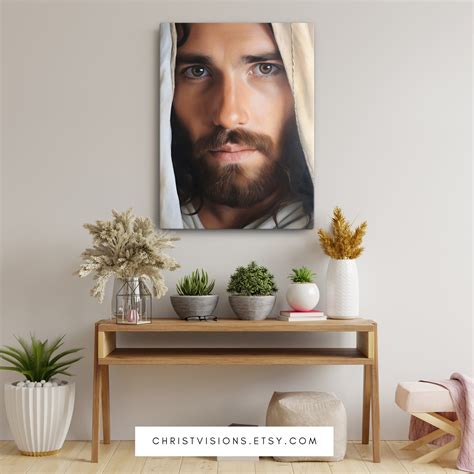 Jesus Portrait Art Christian Canvas Print Jesus Art Print Etsy