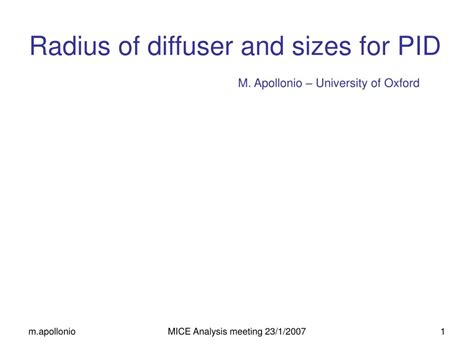 Ppt Radius Of Diffuser And Sizes For Pid Powerpoint Presentation Free Download Id 4591829