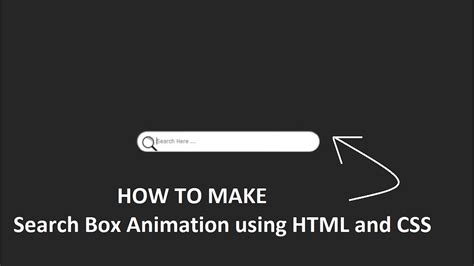Search Box Animation Using Html And Css No Javascript Youtube