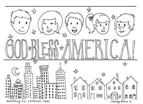Free Printable “god Bless America” Coloring Page Pdf Format