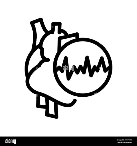 Heart Disease Line Black Icon Sign For Web Page Mobile App Button Logo Vector Isolated