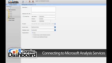 212 Connect To Microsoft Sql Server Analysis Services Dundas Dashboard Tutorials Series 2