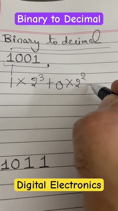 Binary To Decimal Conversion Shortvideos Digitalelectronics Youtube