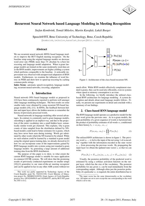 Pdf Recurrent Neural Network Based Language Modeling In Meeting