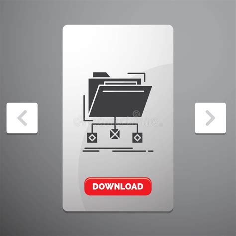 Backup Data Files Folder Network Glyph Icon In Carousal Pagination