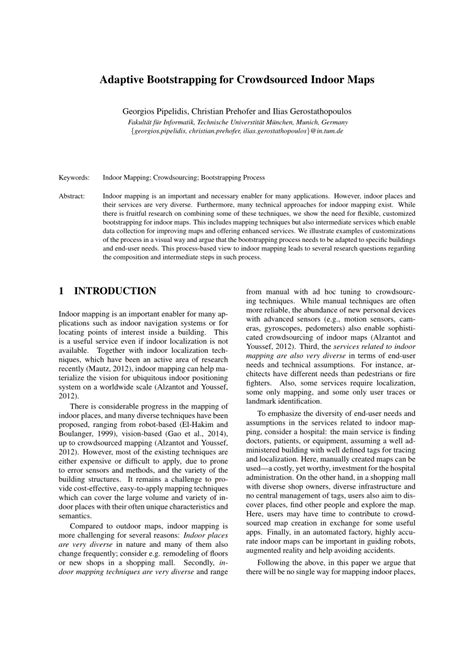 Pdf Adaptive Bootstrapping For Crowdsourced Indoor Maps