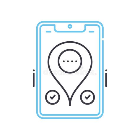 Location Finder Line Icon Outline Symbol Vector Illustration Concept Sign Stock Vector