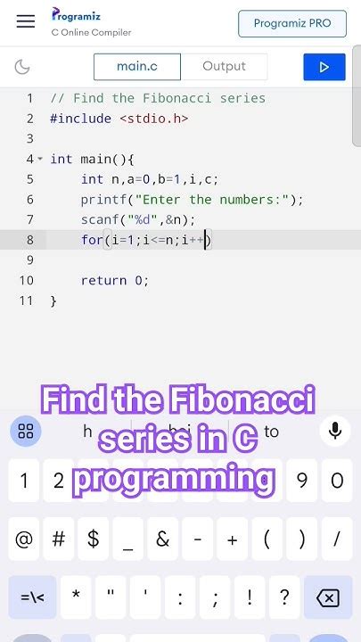 How To Find Fibonacci Series In C Programming Languageshortvideo Short Video Of Coding