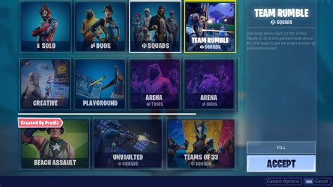 Select Mode Fortnite Interface In Game