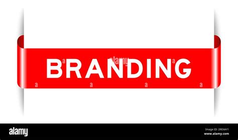 Red Color Inserted Label Banner With Word Branding On White Background Stock Vector Image And Art