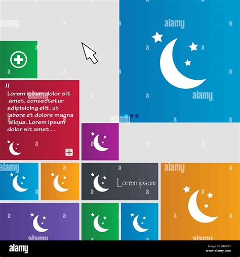 Moon Icon Sign Buttons Modern Interface Website Buttons With Cursor Pointer Vector Stock