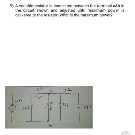 Solved A Variable Resistor Is Connected Between The Chegg Com