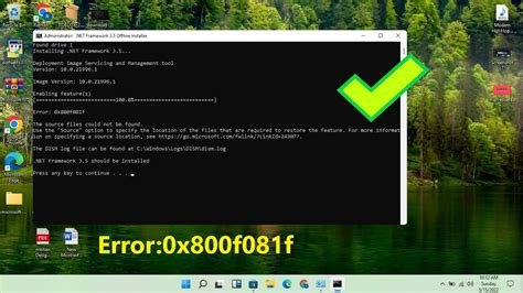 Net Framework 35 Windows 10 Error 0x800f081f Youtube
