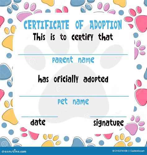 Blank Adoption Certificate Template