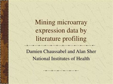 Ppt Mining Microarray Expression Data By Literature Profiling