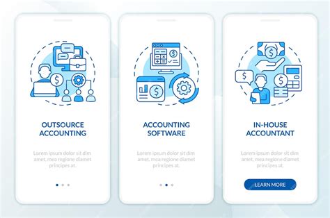 Premium Vector Business Accounting Management Blue Onboarding Mobile App Screen