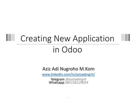 Membuat Aplikasimodul Di Odoo Erp Pdf