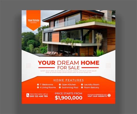 Premium Psd Real Estate Square Banner Template Design