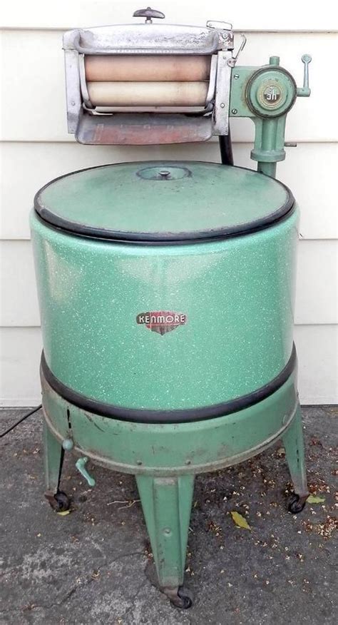 Vintage 1930s 40s Kenmore Sears Wringer Washing Machine Washer Green
