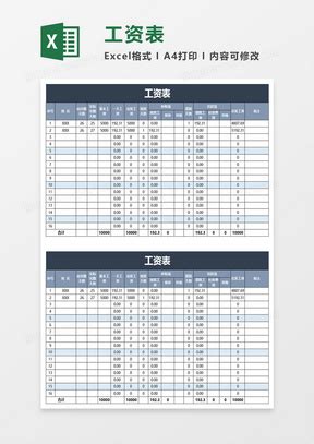 简单员工工资表Excel表格模板下载 熊猫办公