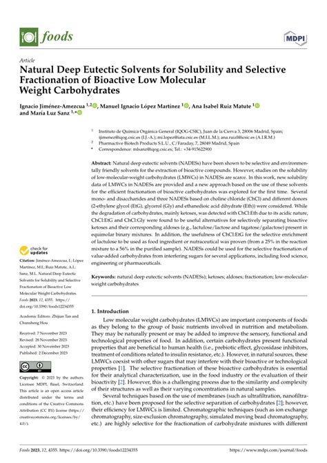 Pdf Natural Deep Eutectic Solvents For Solubility And Selective Fractionation Of Bioactive Low
