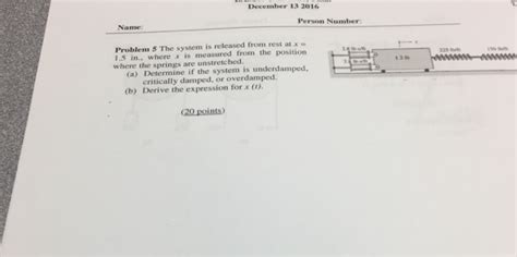 Solved The System Is Released From Rest At X 15 In