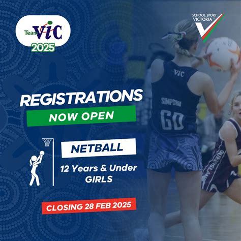 School Sport Victoria 📣 𝐓𝐞𝐚𝐦 𝐕𝐢𝐜 𝐍𝐞𝐭𝐛𝐚𝐥𝐥 𝐑𝐞𝐠𝐢𝐬𝐭𝐫𝐚𝐭𝐢𝐨𝐧𝐬 𝐂𝐥𝐨𝐬𝐢𝐧𝐠 𝐭𝐨𝐝𝐚𝐲 📣 🏐 Team Vic Netball 12
