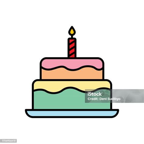 생일 케이크 아이콘 벡터 디자인 템플릿 간단하고 현대적인 개념에 대한 스톡 벡터 아트 및 기타 이미지 개념 검은색 고급 Istock