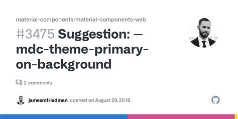 Suggestion Mdc Theme Primary On Background Issue 3475 Material