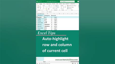 Auto Highlight Active Row And Column In Excel Youtube