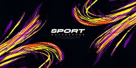 하프톤 효과가 있는 추상적이고 다채로운 브러시 배경 그런 지 배경입니다 배너 포스터 또는 스포츠 배경에 대한 브러시 획