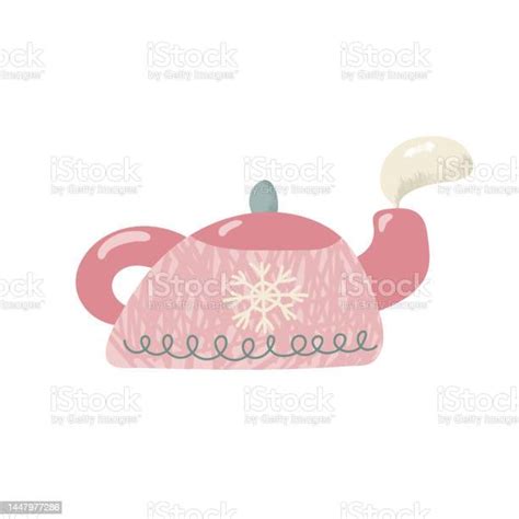 핑크 귀여운 주전자 주방 도구 만화 주전자 또는 주전자 장식 세라믹 하우스 키핑 요소 격리 된 현대 커피 차 정확한 벡터 0명에 대한 스톡 벡터 아트 및 기타 이미지