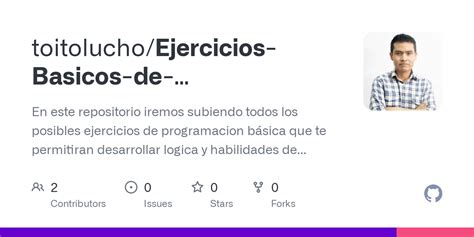 GitHub Toitolucho Ejercicios Basicos De Programacion En Este Repositorio Iremos Subiendo