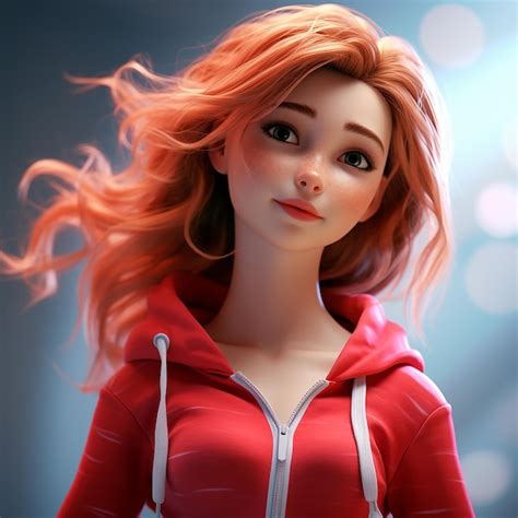 Premium Photo 3d Cartoon Rendering Like Beautiful Girl