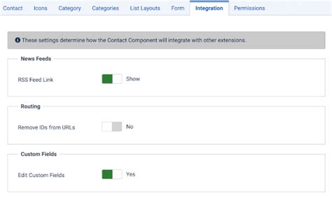 Help5 X Contacts Options Joomla Documentation