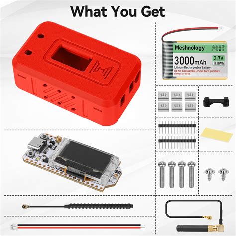 N35 Esp32 Lora V3 Board Kit 863~928mhz Antenna 3000mah Battery C Meshnology