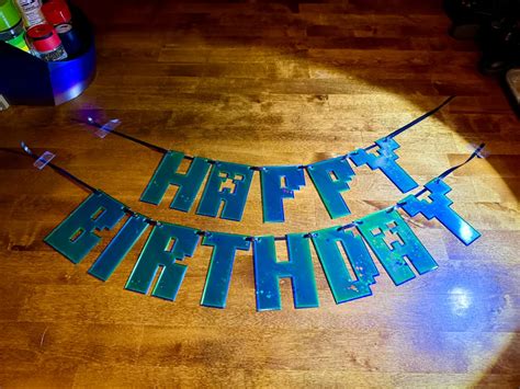 Block Letter Birthday Banner 4 Letters Wholes By Whimsywanderdesign