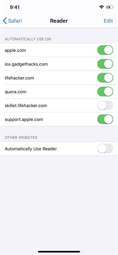 Force Safari To Automatically Show Reader View For Specific Websites On Your IPhone