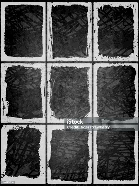 그런 지 프레임 세트 텍스처 추상 디자인 템플릿 스톡 벡터 컬렉션 칠판에 불에 탄에 대한 스톡 벡터 아트 및 기타 이미지