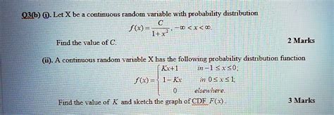030 Let X Be Continuous Random Variable With Probability Distribution