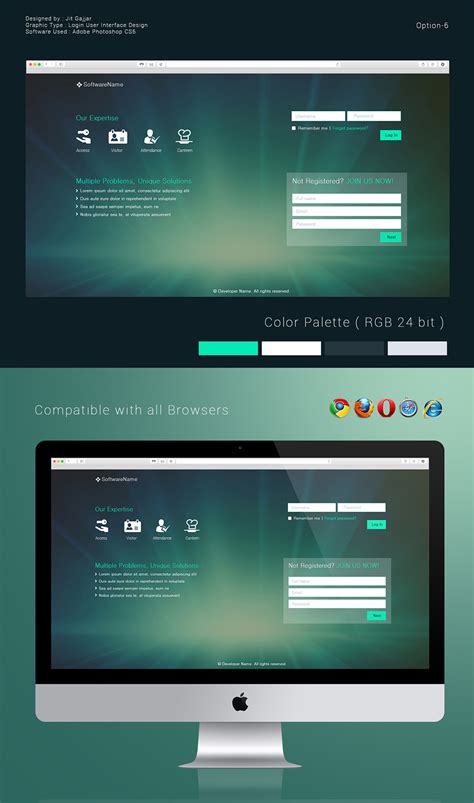 Login User Interface Design Options Behance
