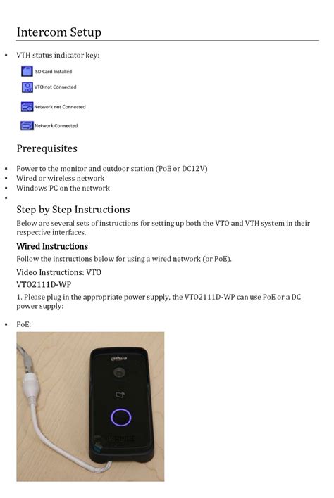 DAHUA VTO2111D WP SETUP INSTRUCTION Pdf Download ManualsLib