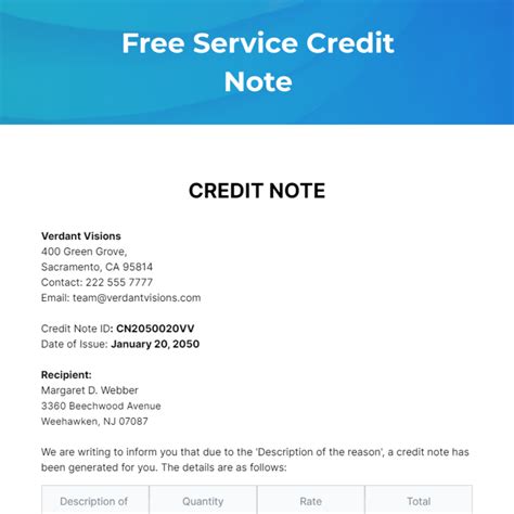 Free Credit Note Templates And Examples Edit Online And Download