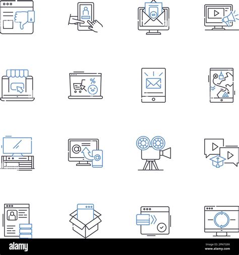 Announcement Line Icons Collection Declaration Disclosure Bulletin