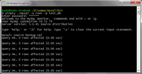 Mysql Git Bash Winpty Mysqldump Stdout Is Not A Tty And Stdin Is Not A