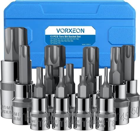 Vorxeon Tx Bit Steckschlüsselsatz 13 Pcs T8 T10 T15 T20 T25 T27