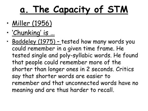 PPT A The Capacity Of STM PowerPoint Presentation Free Download ID