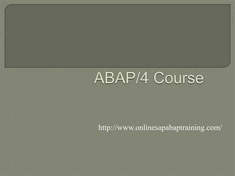 Abap Ppt Ppt