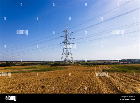 High Voltage Pole Or High Voltage Electricity Tower And Transmission